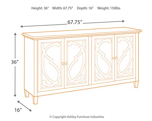 Signature Design by Ashley Mirimyn Vintage Accent Cabinet or TV Stand, Light Gray