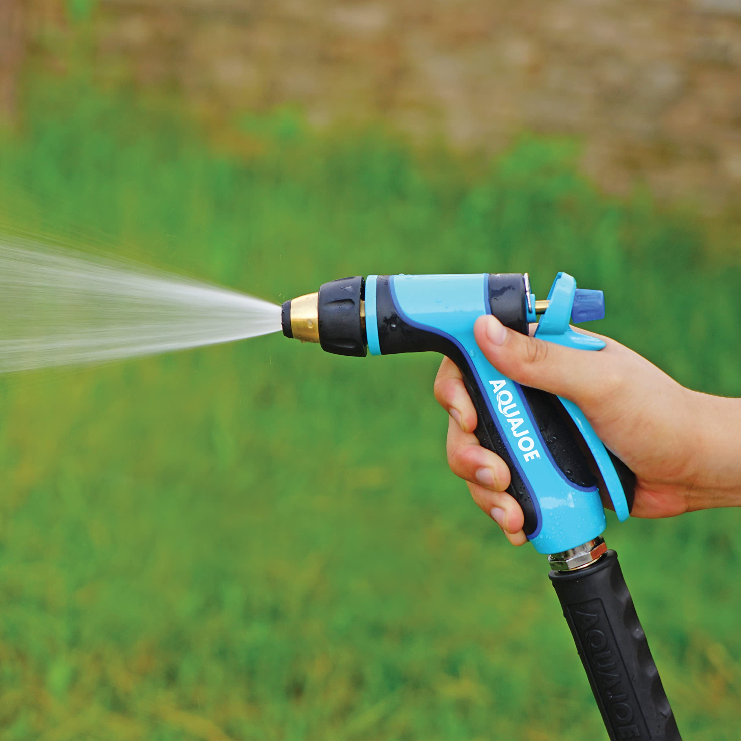 Aqua Joe AJHN105 Indestructible Multi-Function Adjustable Hose Nozzle, Trigger Flow Control, 3 Selectable Settings