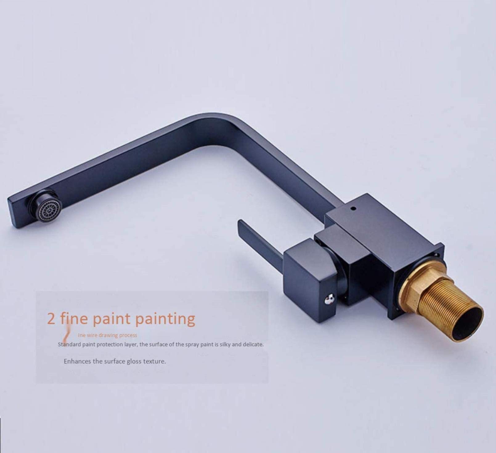Bathtub Upgraded Best Modern Hot & Cold Mixer Single Lever Single Handle Kitchen Sink Tap, matt Black Finish Monobloc Kitchen Taps