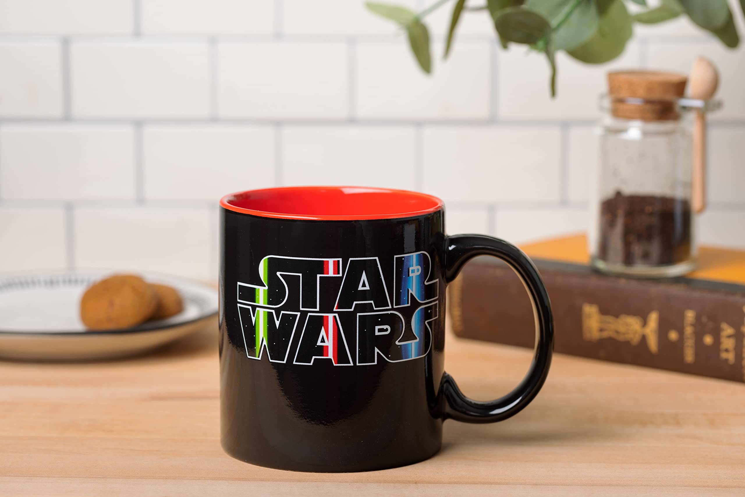 Silver Buffalo Star Wars Lightsaber Logo Heat Reveal Ceramic Coffee Mug, 20-Ounces