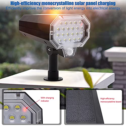FASJ Solar Wall Lamp, ABS Smart Solar Lawn Light for Home for Decoration for Courtyard Garden for Lighting
