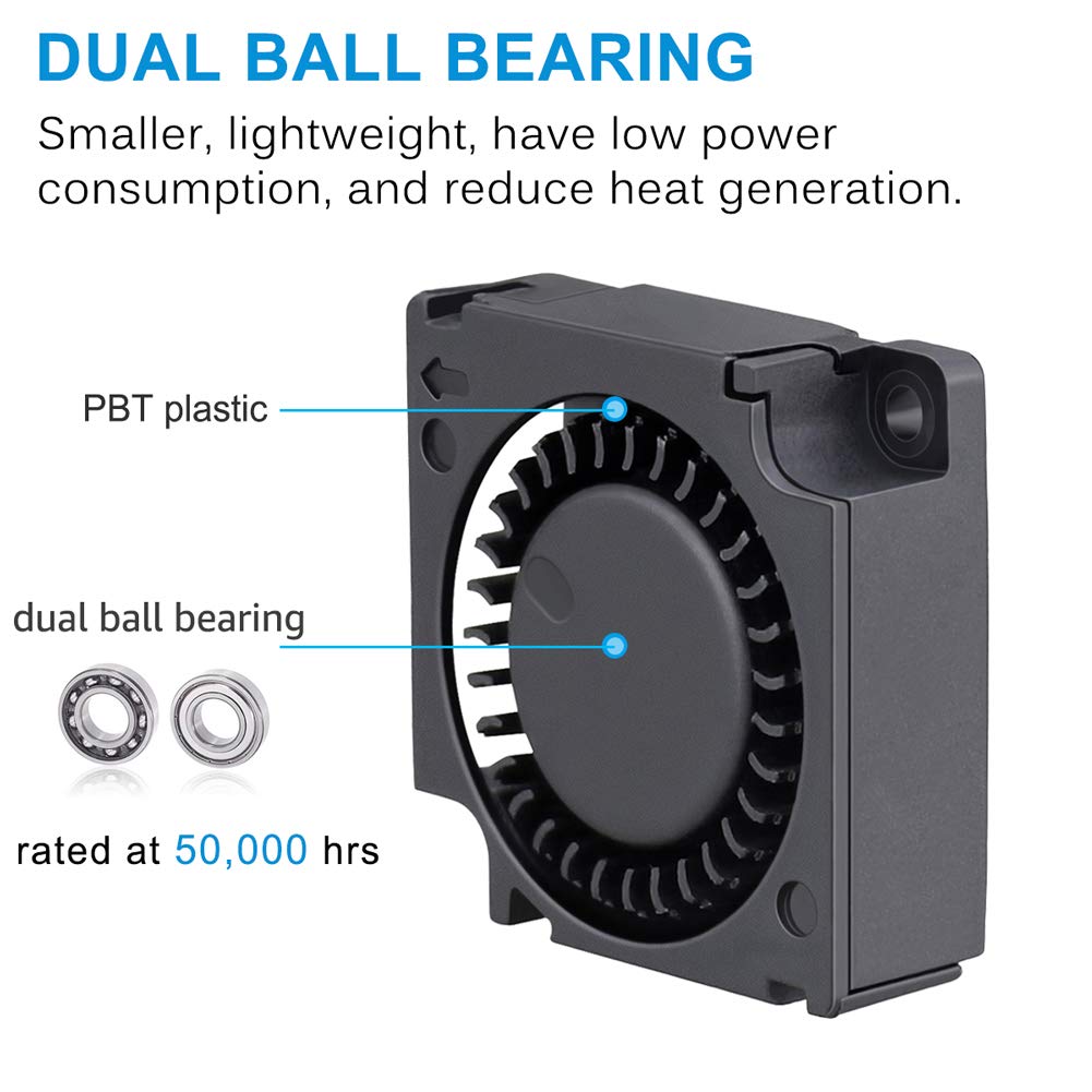 Gdstime 30mm x 30mm x 10mm 12V Mini Brushless Cooling Blower Fan Dual Ball Bearing