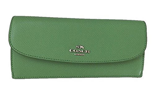 Coach Crossgrain Leather Soft Slim Wallet F52689 Pistachio