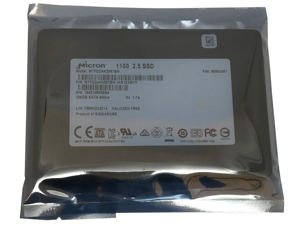 Micron 1100 MTFDDAK256TBN 256GB 2.5-inch SATA III AES-256 encryption TLC NAND (6.0Gb/s) Internal Solid State Drive (SSD) New - w/3 Year Warranty