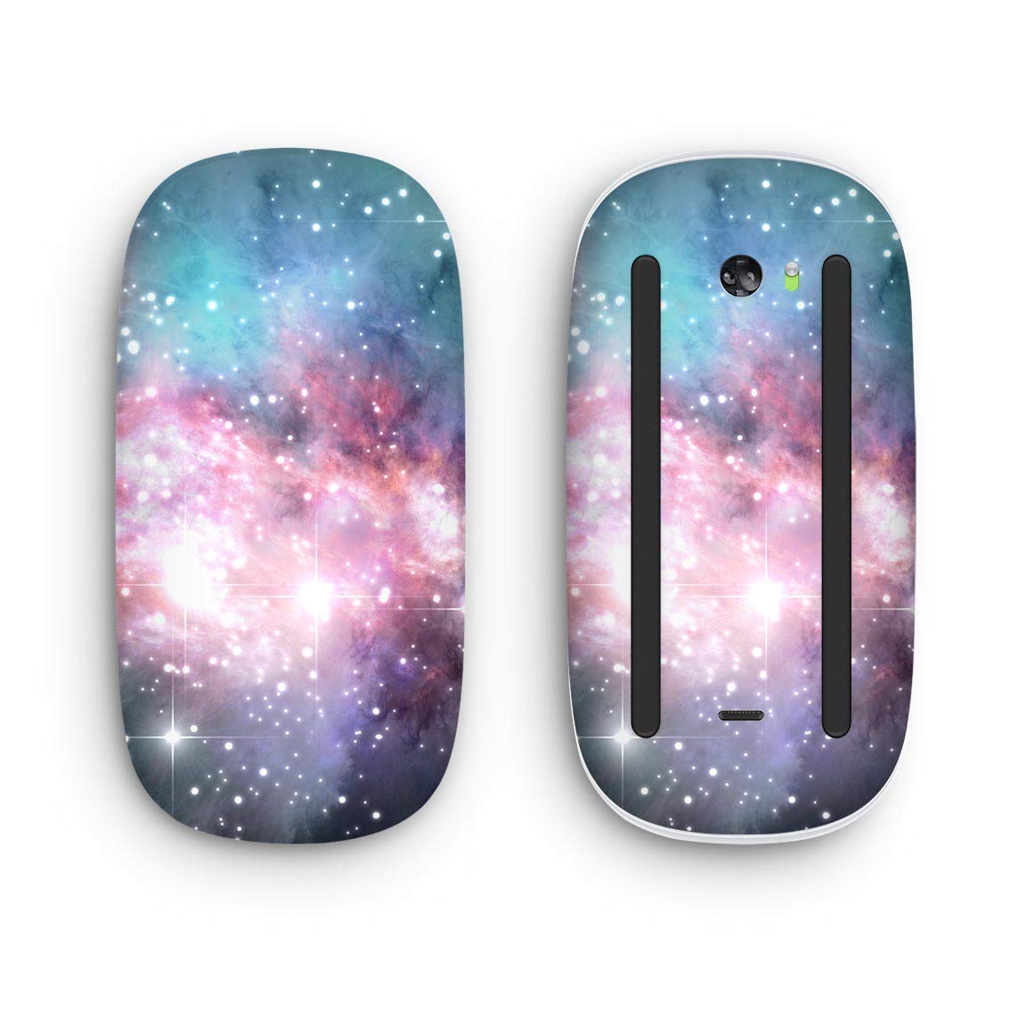 Design Skinz Colorful Neon Space Nebula Vinyl Decal Compatible with The Apple Magic Mouse 2 (Wireless, Rechargable) with Multi-Touch Surface