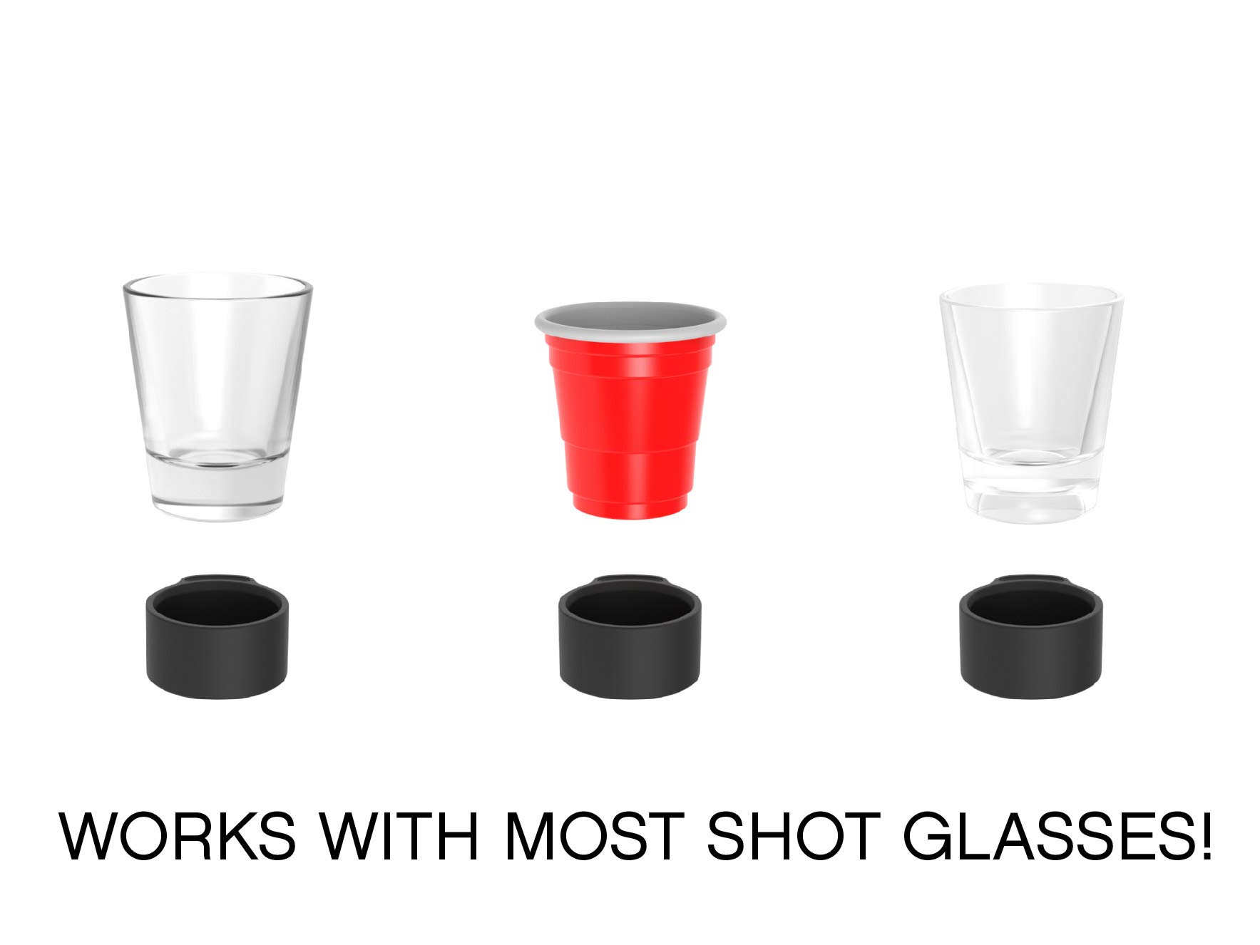 Big Shots Shooter Ski Kit, Peel-and-Stick Adhesive Mounts, No Tools Required, Fits All Standard Size Shot Glasses, 4 Mounts (Bombdiggity Black)