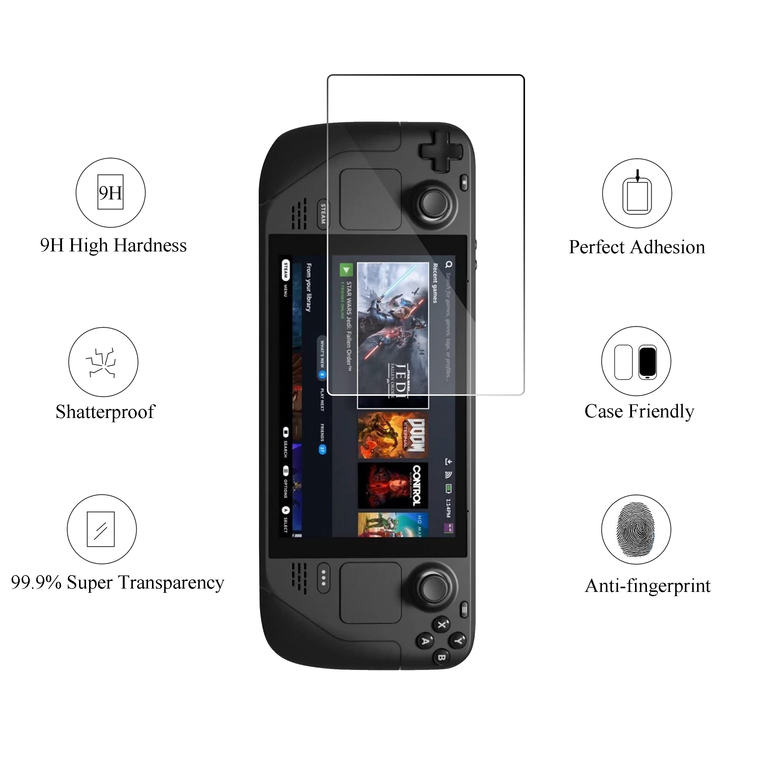 Ailun Screen Protector for Steam Deck [7 Inch] 2022 Tempered Glass Case Friendly [9H Hardness][2Pack]