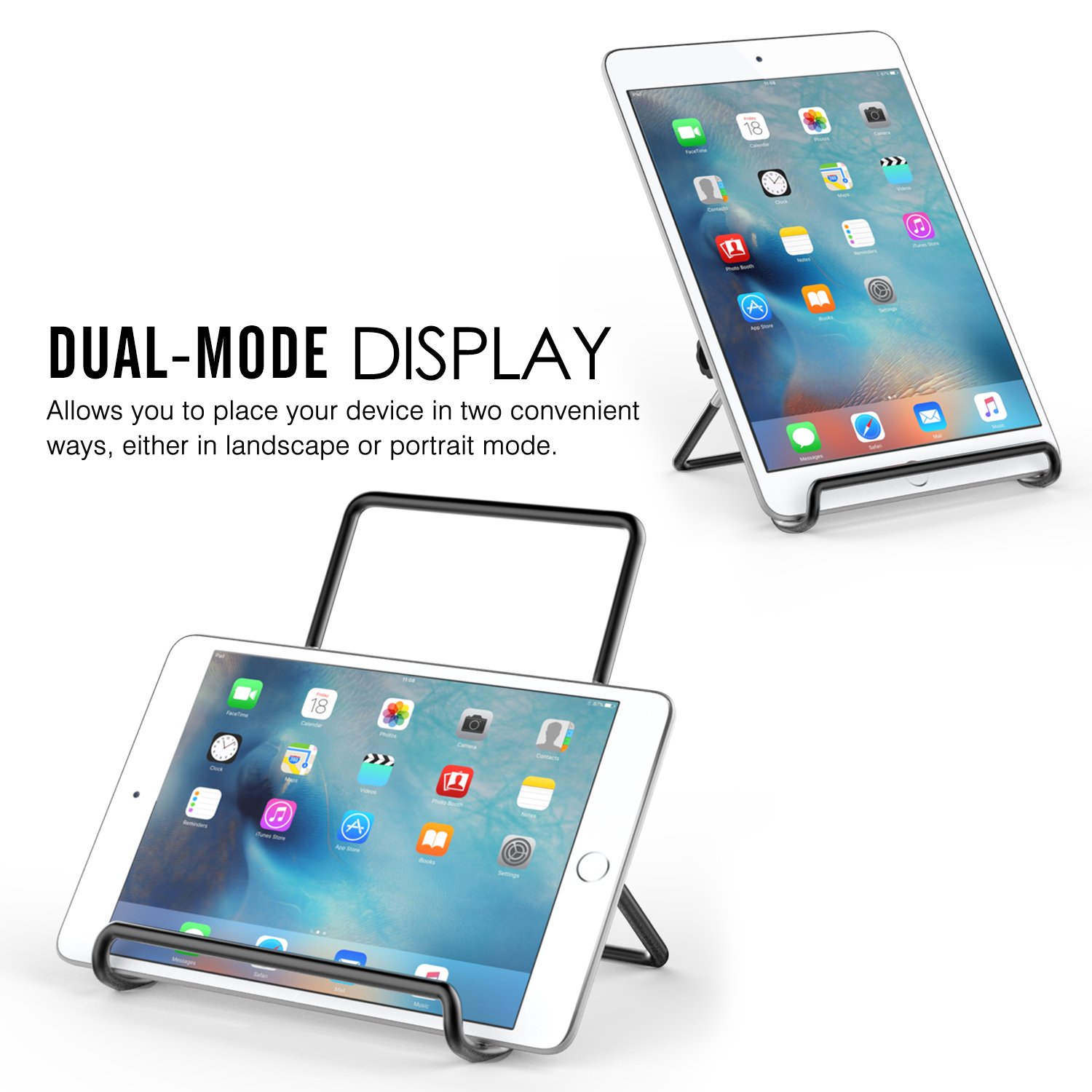 MoKo Foldable Tablet Stand, Adjustable Portable Metal Holder Cradle for 9-12.9" Tablets, Compatible with iPad Pro 11/12.9 2022, iPhone 14/14 Plus/14 Pro Max,Fit with Steam Deck, Black