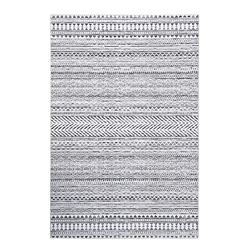 IMINROME 8 x 10 Large Machine Washable Area Rug Boho Rug for Living Room Low Pile Non-Slip Rug Stain Resistant Area Rug for Bedroom Home Office, 8' x 10'