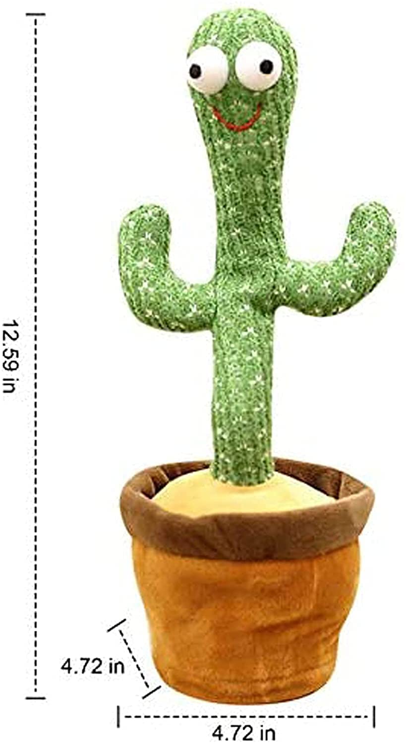 Ferlert Dancing Cactus,Talking Cactus Toy, Electronic Dancing Cactus Toy with Lighting,Singing Cactus Recording and Repeat Your Words,Cactus Mimicking Toy Green A