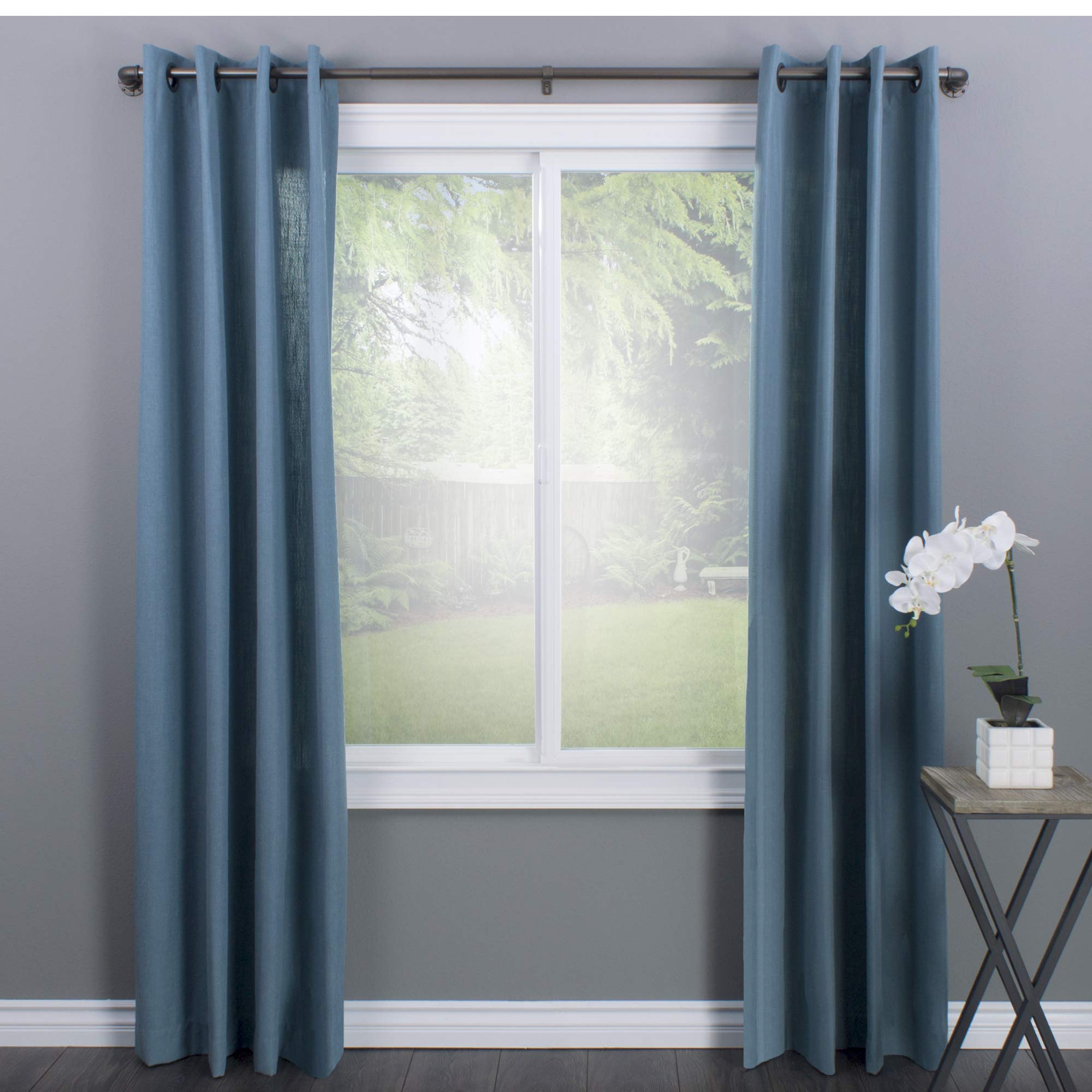 Decopolitan Industrial Wrap Around Telescoping Curtain Rod Set, 72-144", Bronze