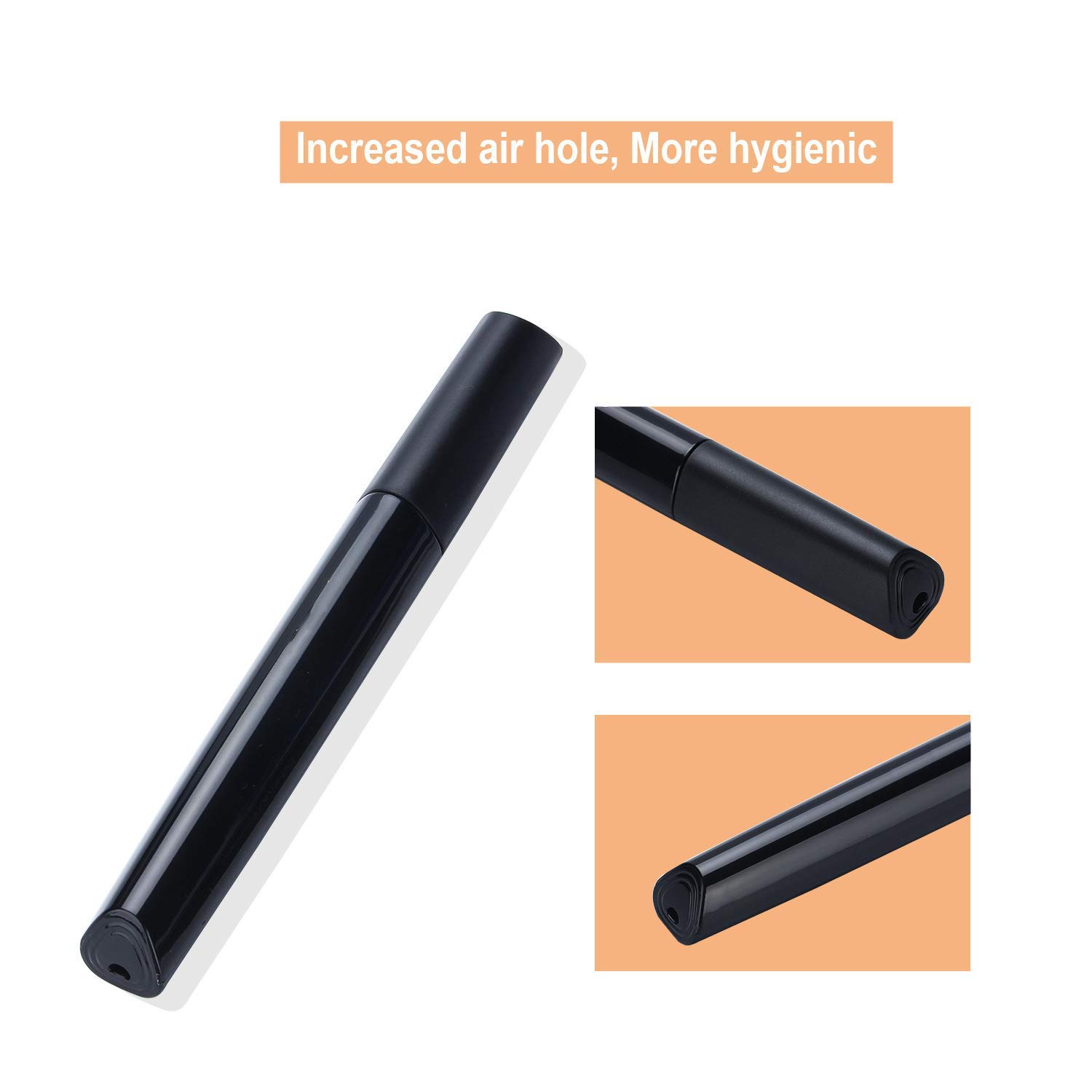 MiDubi Travel Toothbrush Case Plastic Toothbrush Holder Container Breathable Design with Air Hole Tube Cup Box for Home Daily Business Travel Camping School (Black)