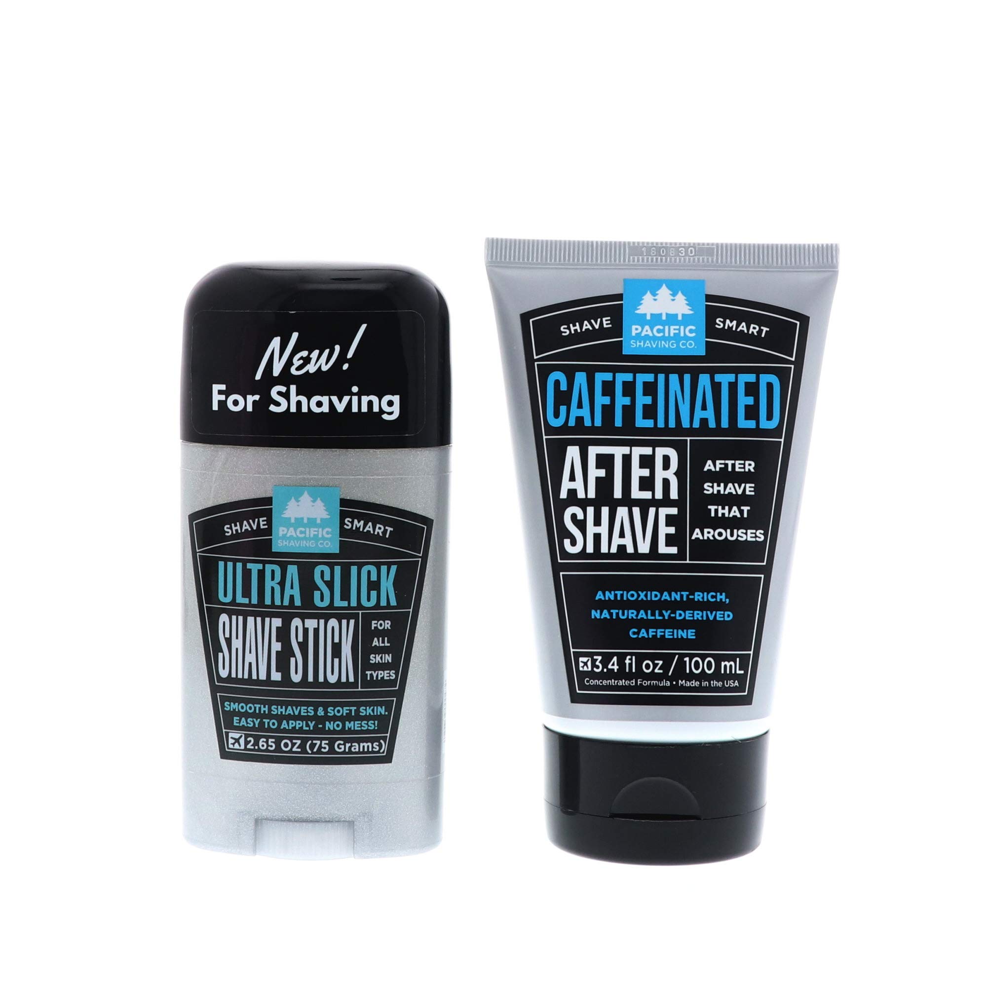 Pacific Shaving Company Ultra Slick Shave Stick - Easy Apply, No Mess, Smooth Shaves & Soft Skin, TSA Friendly, All Skin Types, With Safe and Natural Ingredients, 75 gm (2-Pack)