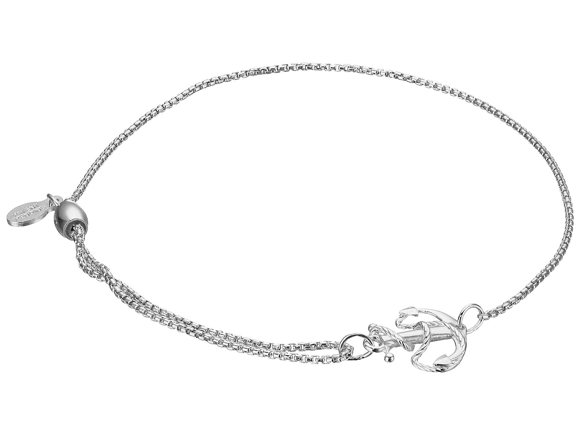 Alex and Ani Path of Symbols Adjustable Pull Chain Bracelet for Women, Anchor Charm, 925 Sterling Silver, 5.5 to 9.5 in