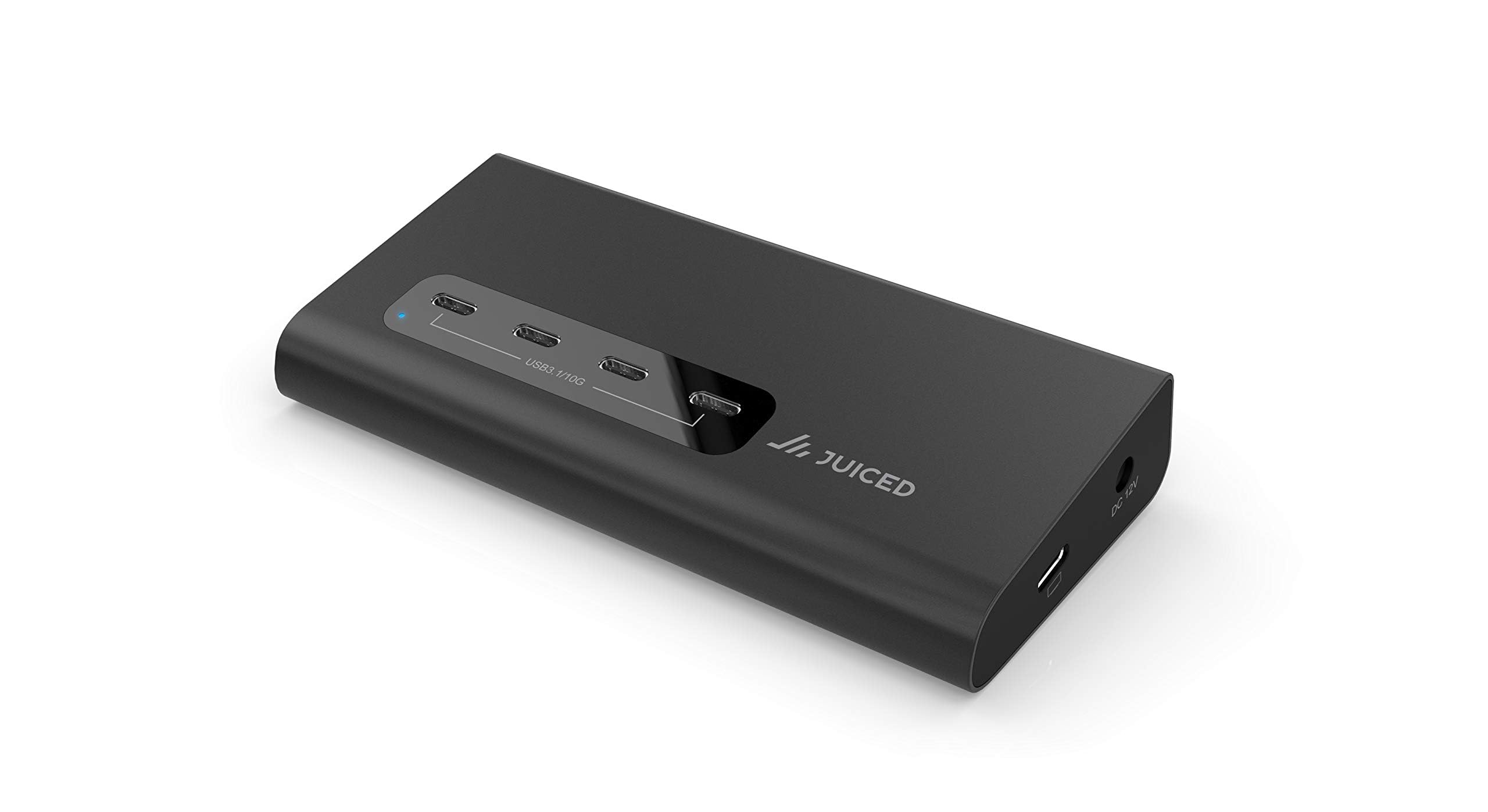 Juiced Systems VertexHUB High-Speed USB-C & USB-A Hub - 10 Gbps Transfer, USB 3.2 Gen 2, 4X USB-C Ports, 3X USB-A Ports, Fast Charging