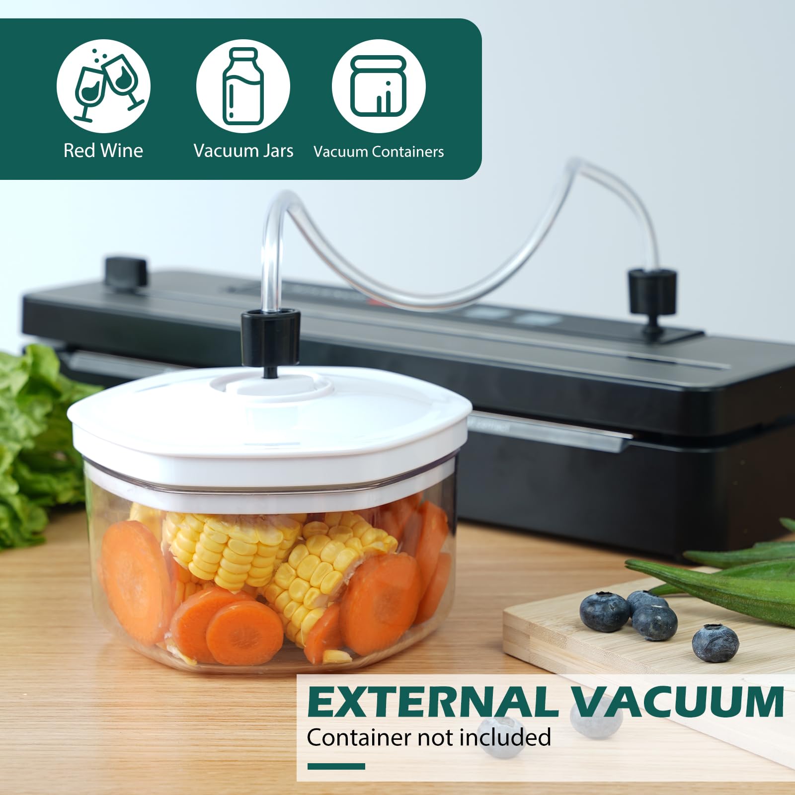 ADVENOR Vacuum Sealer Machine with Cutter Widened Double Sealing Strips and Bag Storage, 85Kpa Dry Moist Food Modes Upgraded Locking Design Includes 2 Bag Rolls 8.6"x16'and 11"x16'