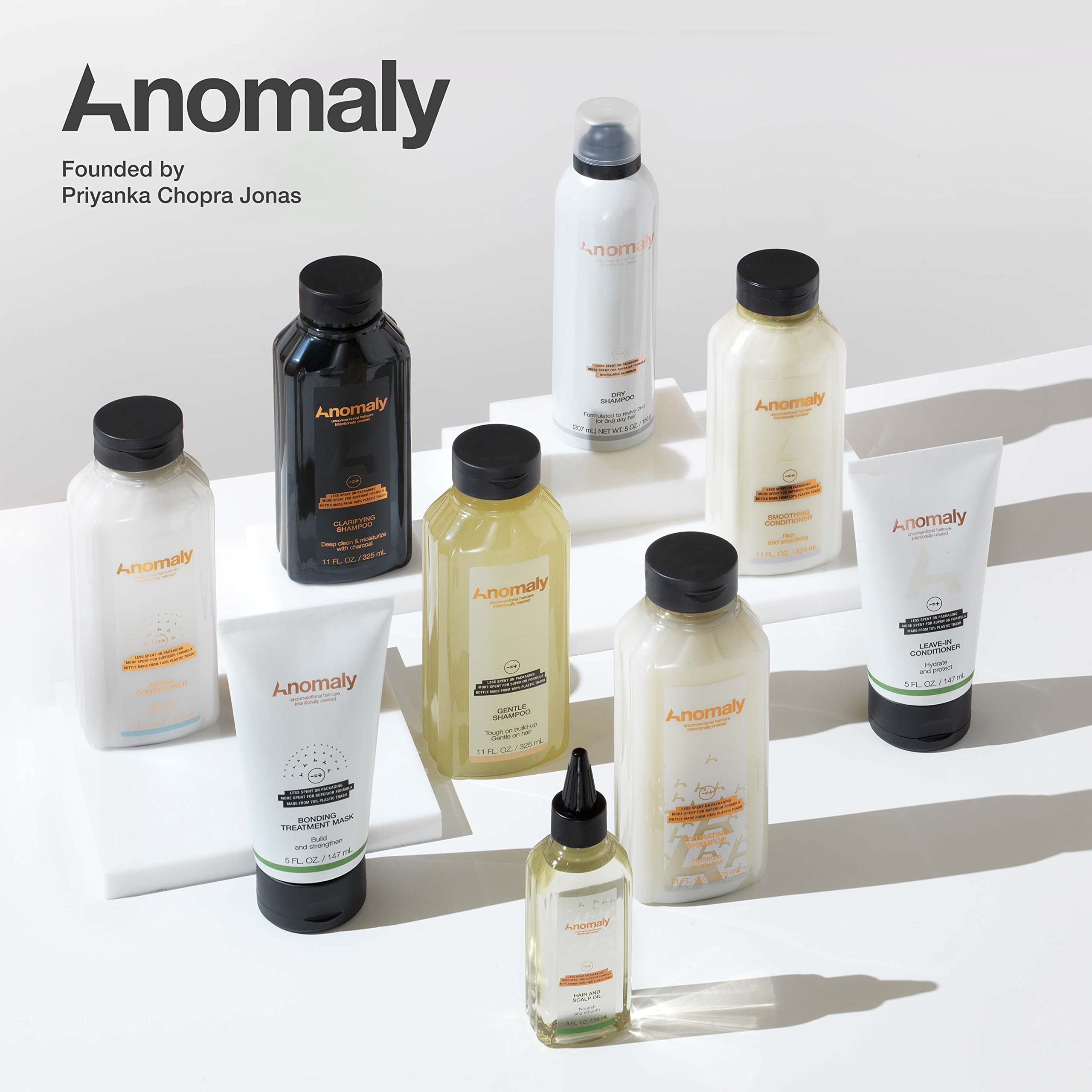 Anomaly Vegan Shampoo + Hair Mask Spa Gift Set | Clarifying Charcoal Scalp Shampoo & Bonding Treatment Mask with Keratin & Quinoa Protein | Sulfate Free | Clear, White, 2 Piece Set