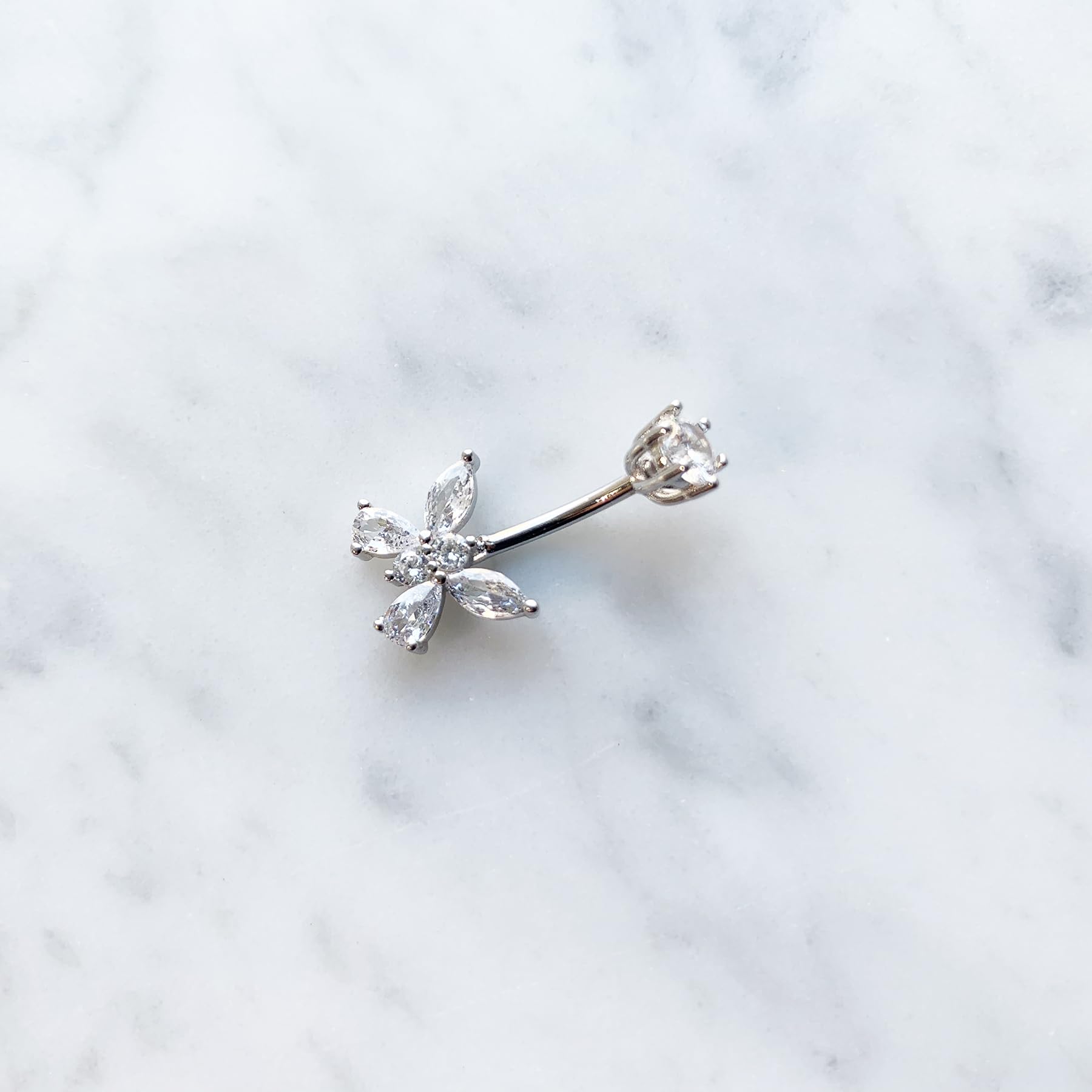 Arardo Sterling Silver Belly Button Rings,Real 925 Sterling Silver,14G,Sterling Silver Navel Piercing Rings, Teardrop SS4