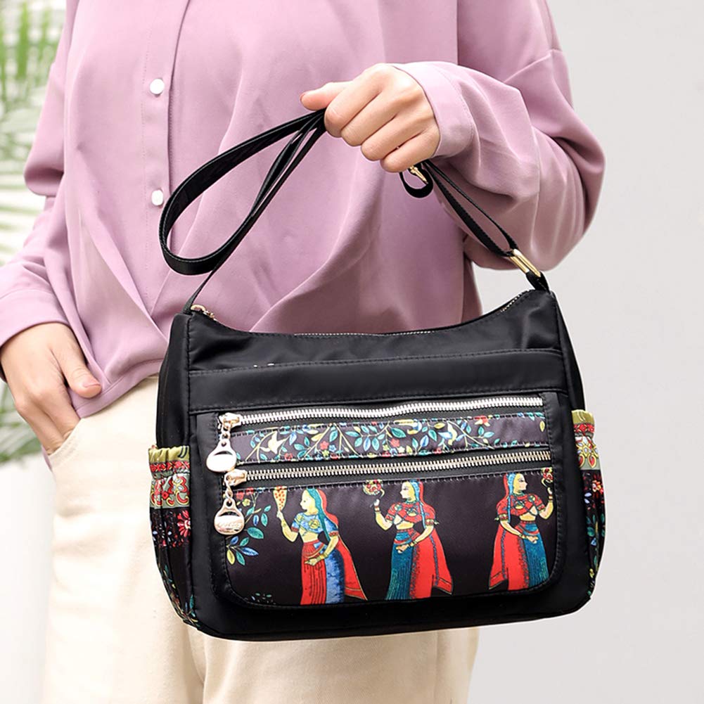 Collsants Small Nylon Crossbody Bag Everyday Purse for Women Travel Shoulder Bag Multi Pocket (zb)