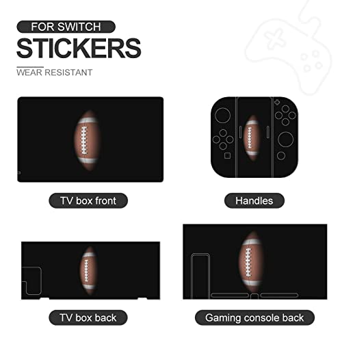 American Football Rugby Decal Stickers Cover Set Full Wrap Skin for Switch Protection Faceplate Sticker for Switch