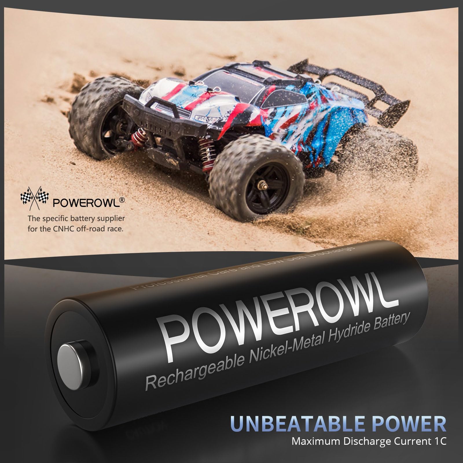 POWEROWL Rechargeable AA Batteries, 2800mAh High Capacity Double A Batteries 1.2V NiMH Low Self Discharge (Pack of 12)