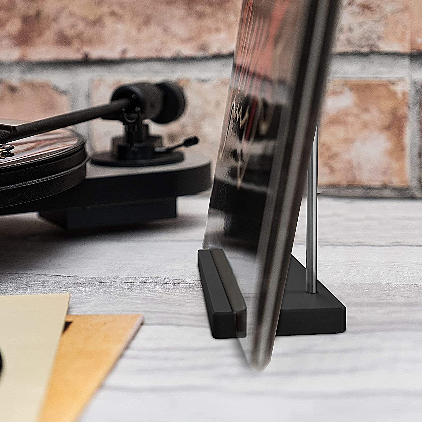 Tabletop Vinyl Record Holder – Record Display Now Playing-Perfectly with Record Collection Holders,Holds any Size Record -Doubles - Triple Gatefolds, even Box-Sets(Walnut)