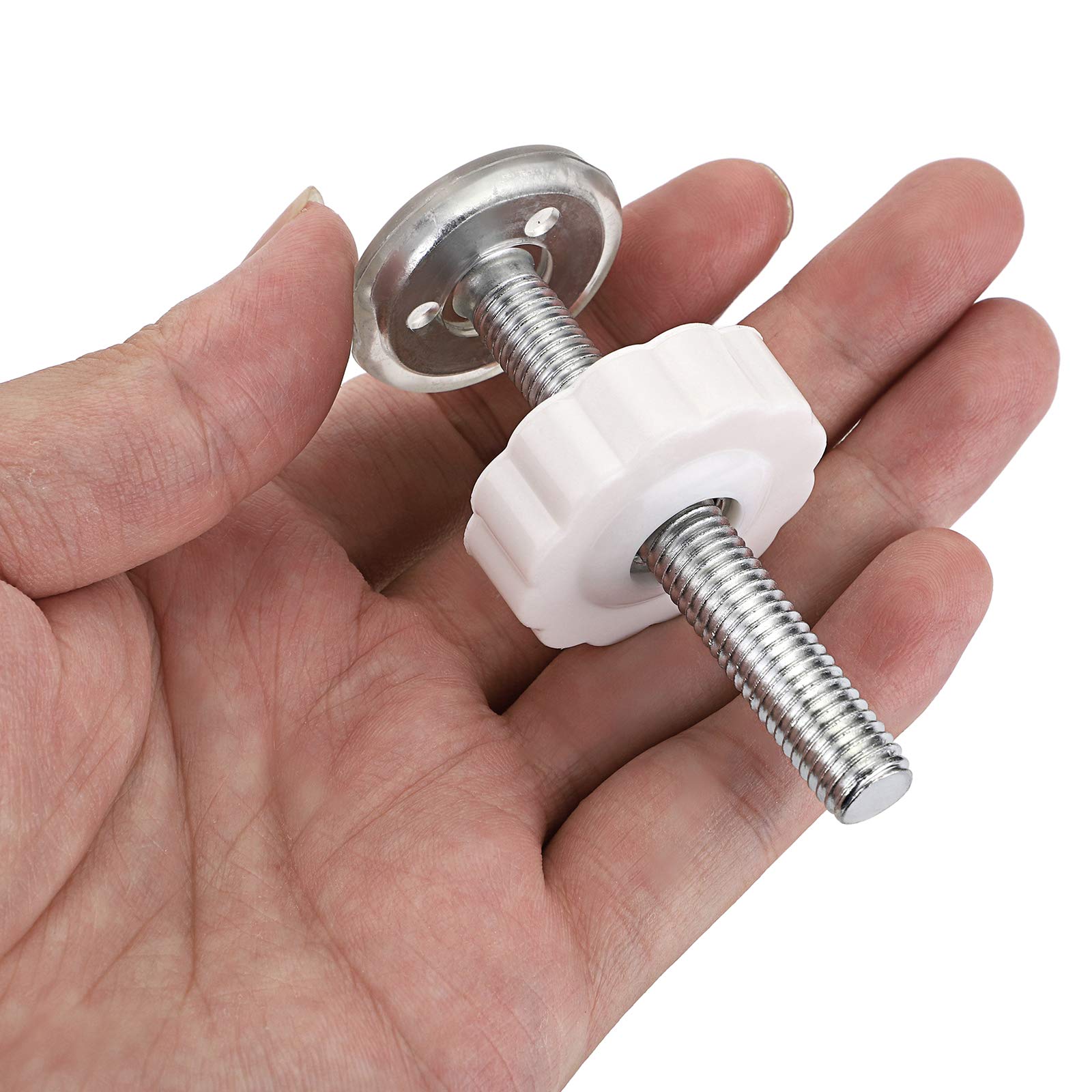 OwnMy M10(10mm/0.39") Gate Adapter 4PCS Gate Threaded Spindle Rod Accessory Pressure Gate Replacement Parts Screw Mounted Bolts Kit for Pets Gates Stair Railing Gates, White