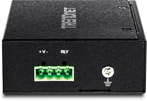 TRENDnet Industrial SFP to Gigabit PoE+ Media Converter, IP30 Rated Housing, Operating Temperature Range -40°– 75 °C to (-40° – 167 °F), TI-PF11SFP, Black