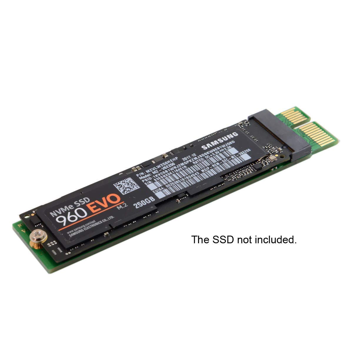 JSER NGFF M-Key NVME AHCI SSD to PCI-E 3.0 1x PCIE4.0 x1 Vertical Adapter Compatible for XP941 SM951 PM951 960 EVO SSD