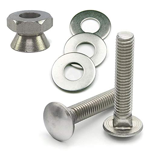 Stainless Steel Sign Mounting Hardware Carriage Bolt with Security Nuts Kit 5/16"-18 x 2" for U Channel Post - 48 Pieces