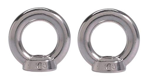 US STAINLESS 2 Pieces Stainless Steel 316 Lifting Eye Nut 1/4" UNC Heavy Duty Marine Grade Pitch of 20
