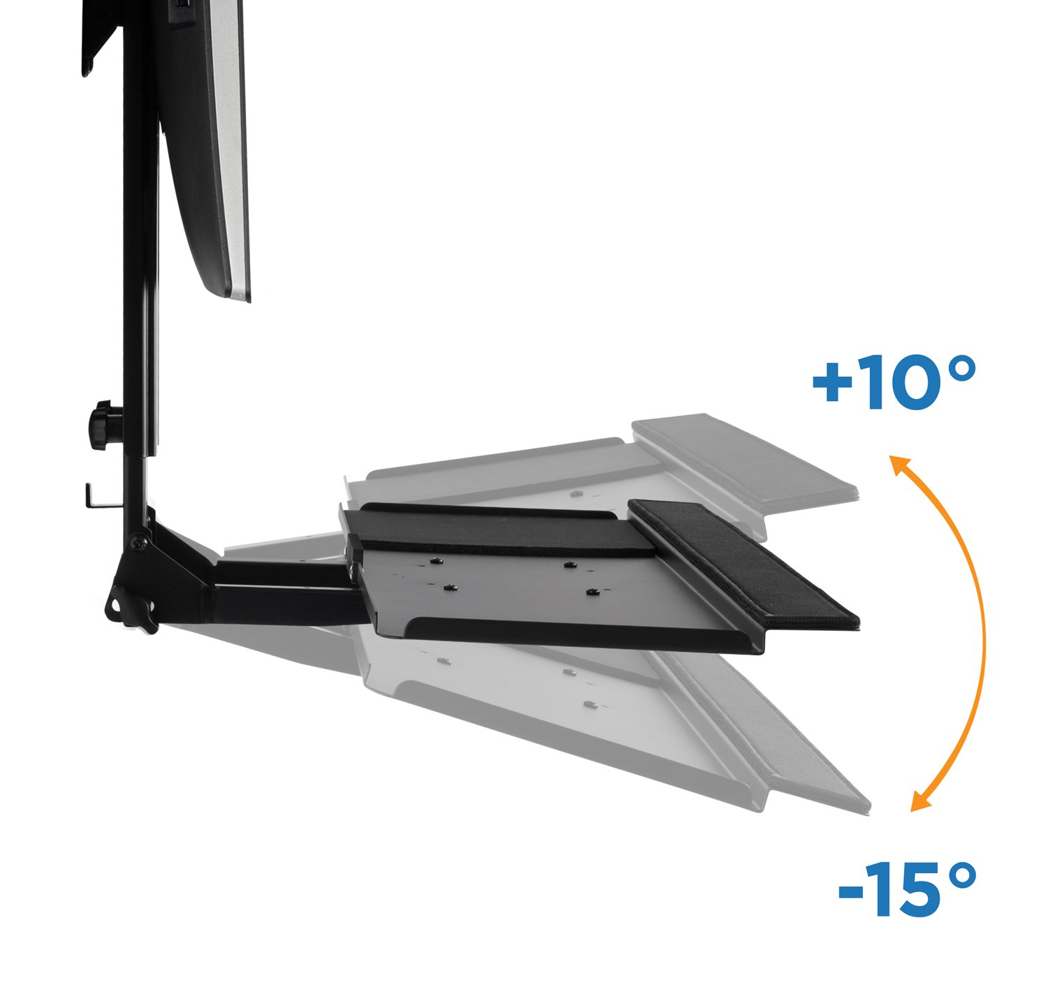 Mount-It! Monitor and Keyboard Wall Mount with CPU Holder, Height Adjustable Standing VESA Keyboard Tray, 25 Inch Wide Platform with Mouse Pad (MI-7919)