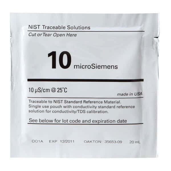 Oakton Conductivity Calibration Pouches, 10 µS; 20/Pk