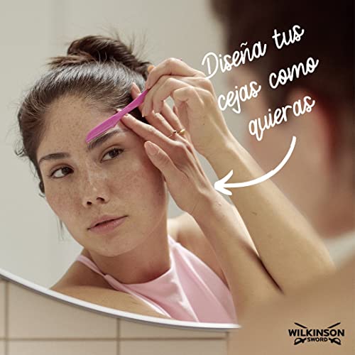 WILKINSON SWORD - Intuition Eyebrow Shaper | Facial Hair Remover and Trimmer | Exfoliating Dermaplaning Tool | 3 x Disposable Razors
