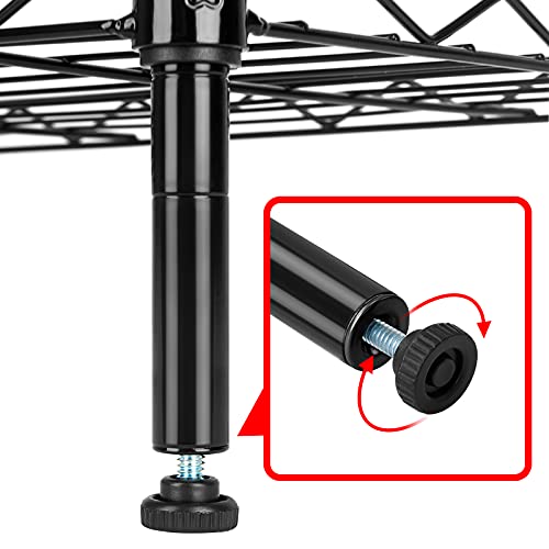 SINGAYE 6-Shelf Storage Shelf Wire Shelving Unit Metal Shelves Unit Storage Adjustable, Standing Shelf Units with PP Liner 21.25" W X 11.41D X 69 "H (Black)