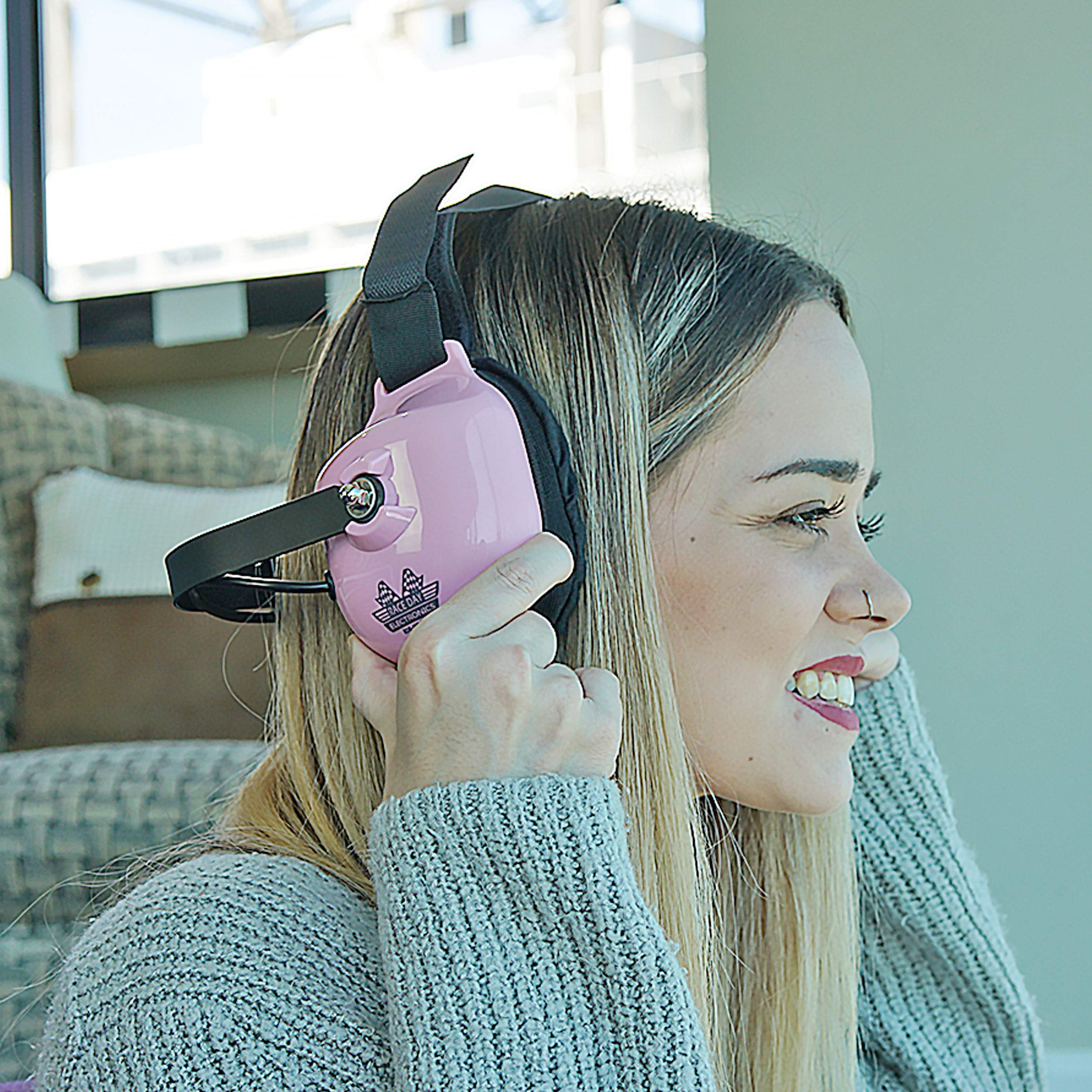 Race Day Electronics Noise-Reducing Race Scanner Headphones - Pink - RDE-058-PINK