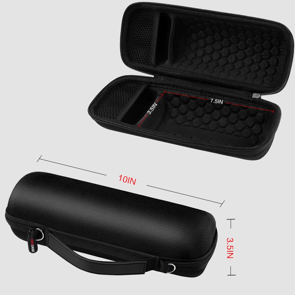 Comecase Portable Bluetooth Speaker Case for JBL FLIP 6 / 5 / 4, Hard Travel Storage Holder with Adjustable Shoulder Strap, Waterproof Speaker Case with Internal Pockets for Cables & Charger - Black