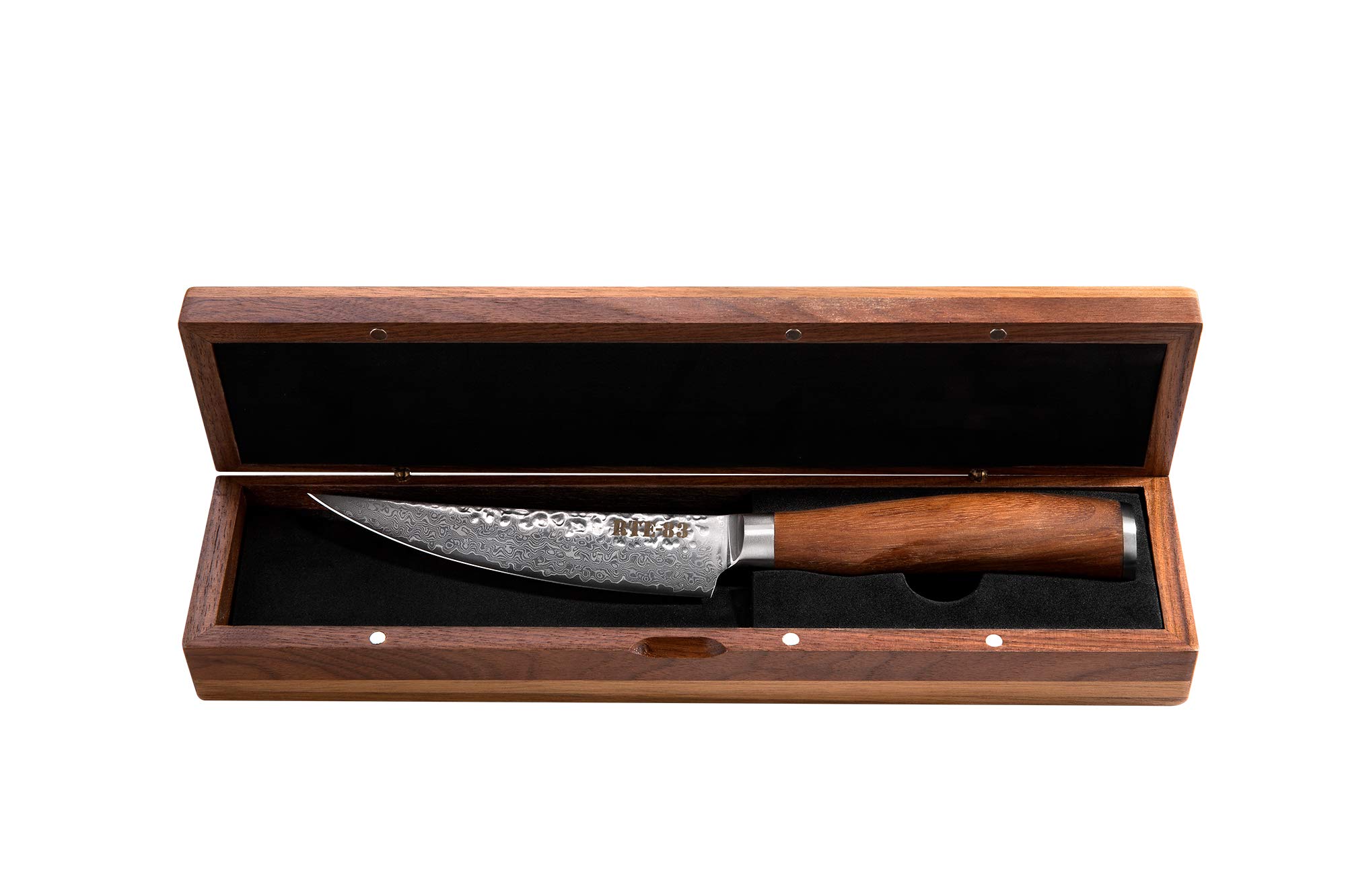 Route83 Signature 6" Boning Knife Handmade Damascus American Walnut Handle