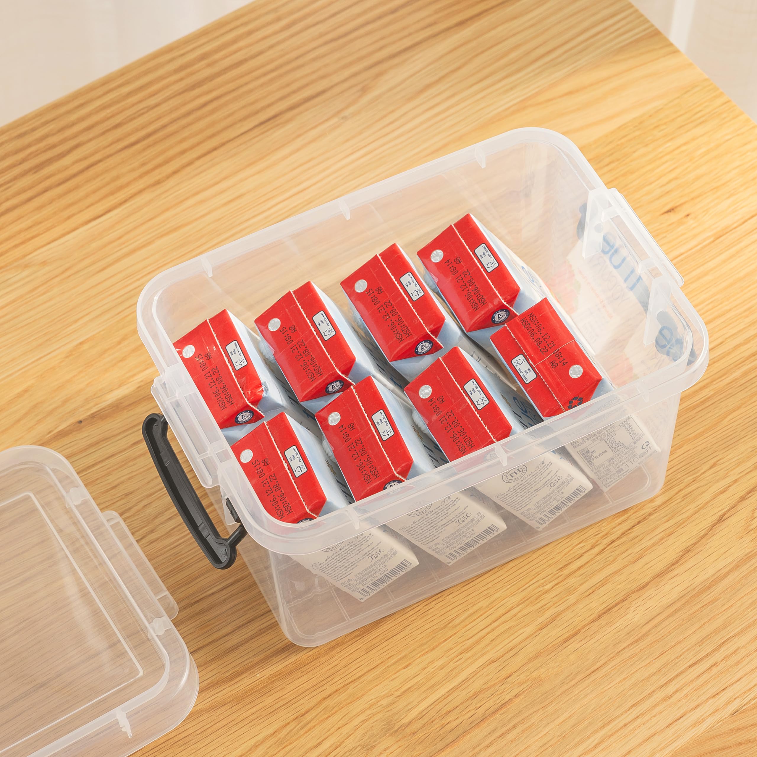 Cetomo 3.2Qt*20 Plastic Storage Bins, Storage Box, 20 Pack, Organizing Container with Durable Lids, Secure Latching Buckles, Stackable and Nestable, No-Frills, Clear