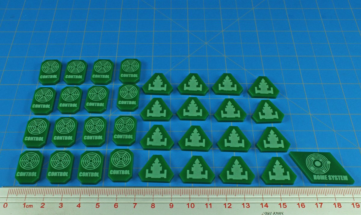Command & Control Token Set | Compatible with Twilight Imperium 4th Edition | Set of 33 (Green)