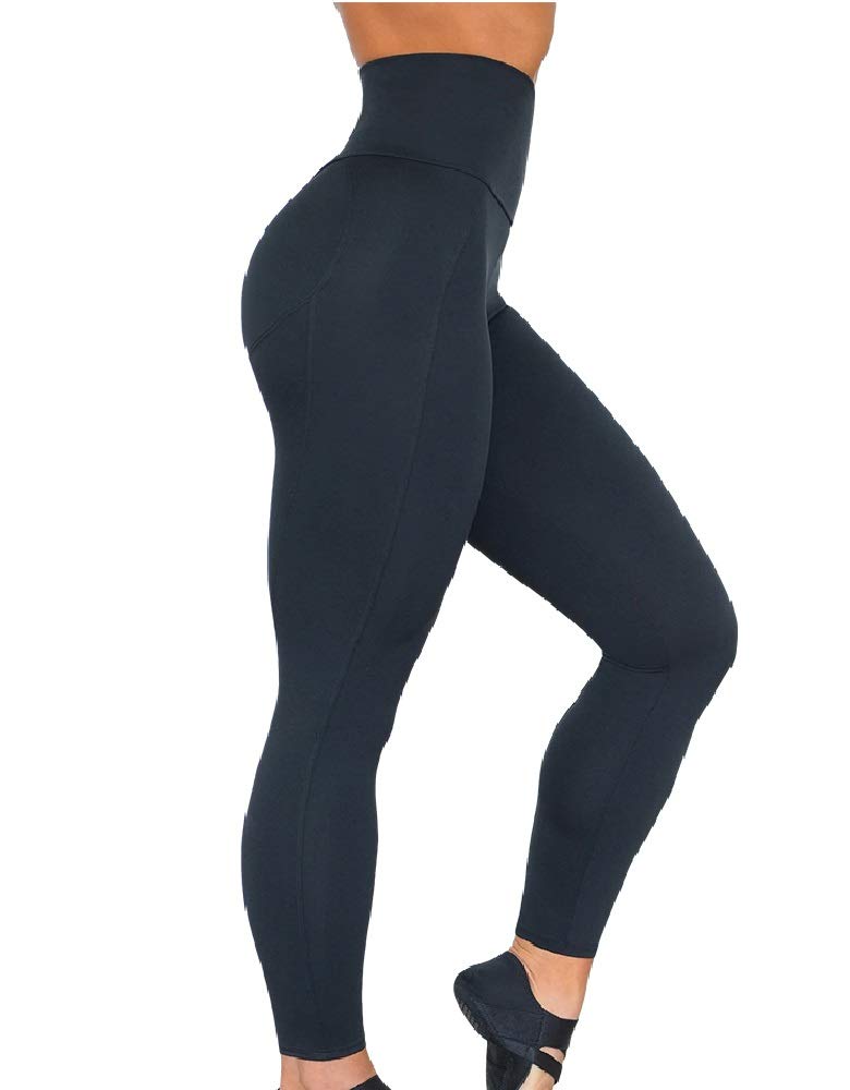 Aurgelmir Women's High Waist Workout Leggings Butt Lifting Tummy Control Sports Yoga Pants (Black,Small)