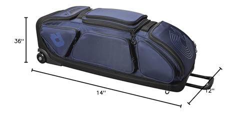 DeMarini Special Ops Front Line Wheeled Bag, Navy, L: 38" W: 13.5" H: 11"
