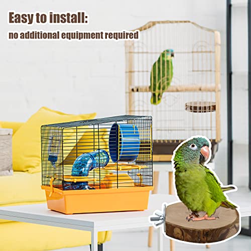 CZWESTC 8 Pieces Natural Wood Bird Perch Wooden Parrot Perch Stand Fork Toys Hanging Multi-Branch Perch Platform Hammock Swing Toy for Macaws, Small Parakeets, Conures, Budgies, Finches