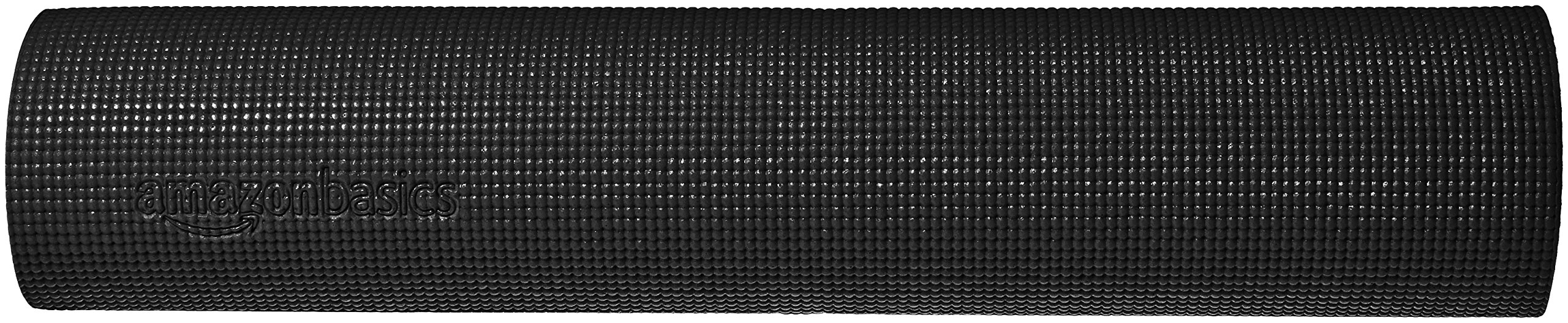 Amazon Basics Yoga & Exercise Mat with Carrying Strap, 1/4", Black