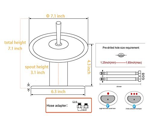 Bathroom Faucet Black Glass Waterfall Spout Single Handle 360° Swivel Solid Brass Bath Basin Lavatory Sink Vanity Faucet One or 3 Hole Commercial with Deck Plate