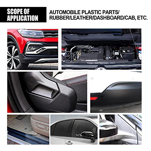 DETTELIN Auto Plastics Parts Refurbishment Agent | 50mL Car Interior Plastics & Leather Restorer, Auto Refurbishment Cleaning Agent Car Cleaner with Sponge