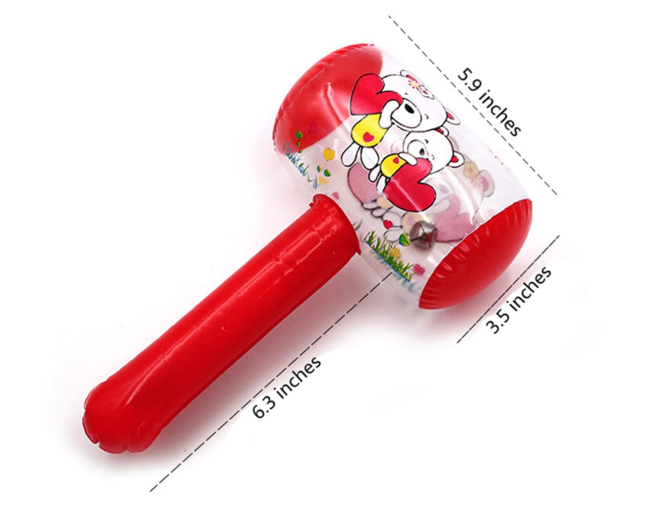 Dzrige Inflatable Cartoon Hammer with Sound Bell Handle Hammer Funny Toys for Kids (Random Color)