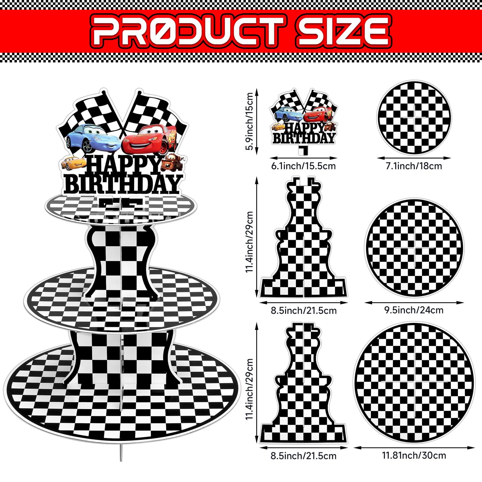 BACUTHY 2 Pack Cupcake Stands for Miner Crafting Birthday Party Decorations Pixel Game Party Favors Supplies, Cardboard Cupcake Holder with Toppers