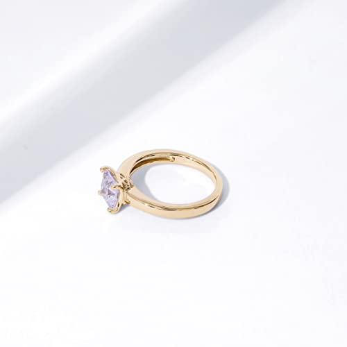 Amazon Essentials Yellow Gold Plated Sterling Silver Solitaire Engagement Ring set with Princess Cut Infinite Elements Cubic Zirconia (1 cttw), Size 7, (previously Amazon Collection)