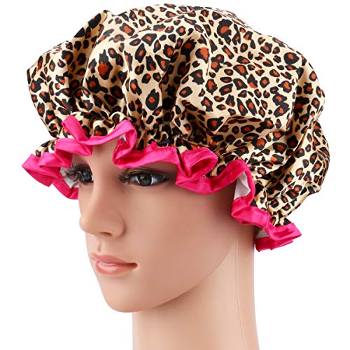 Shower Cap, ESARORA 4 PACK Bath Cap Designed for Women Waterproof Double Layer